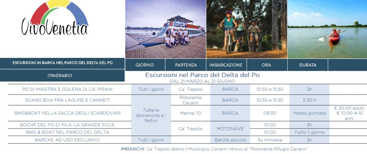 Vivi il Delta del Po in barca: escursioni in programma